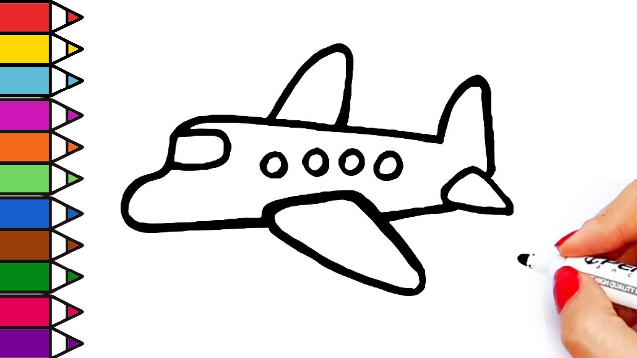 drawing airplane for Kids | airplane drawing for Kids and Toddlers ...