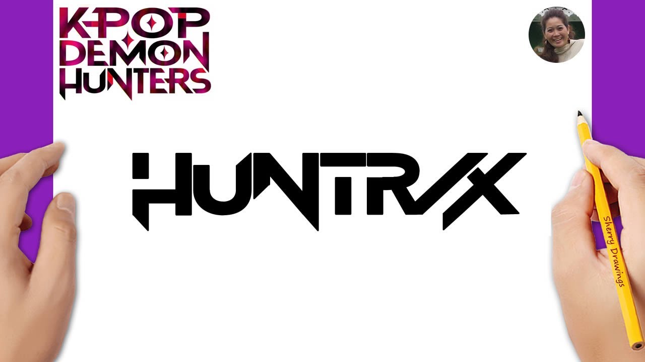 How to draw HUNTRIX logo step by step | KPop Demon Hunters Drawing ...