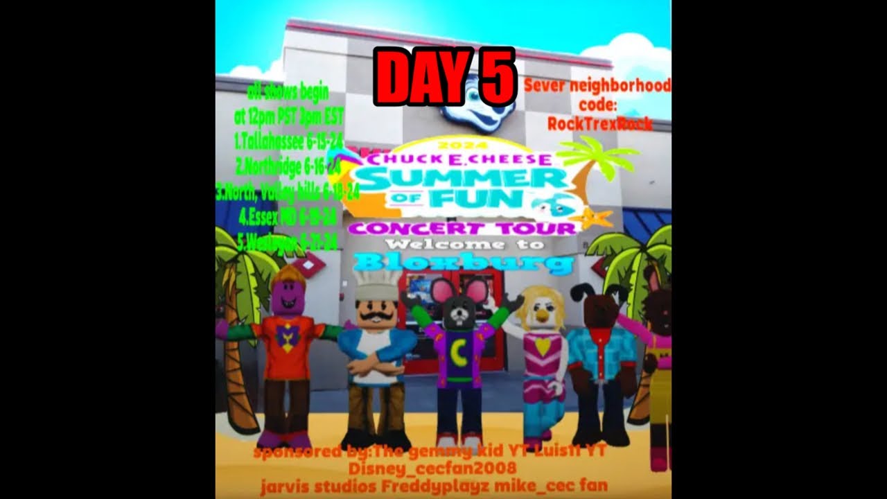 Chuck E. Cheese summer of fun concert! DAY 5 - YouTube