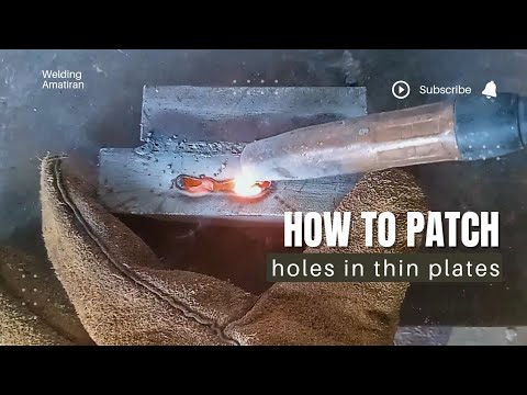 Not many people know, how to patch thin plate hole - YouTube