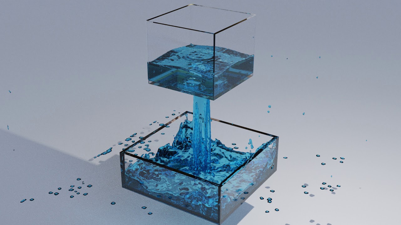 Blender Fluid Simulation Fall Test - YouTube