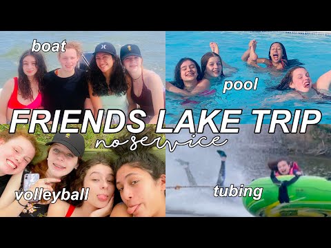 FRIENDS WEEKEND LAKE HOUSE VACATION VLOG I no service, tubing, boat, pool, beach, games, and more !!