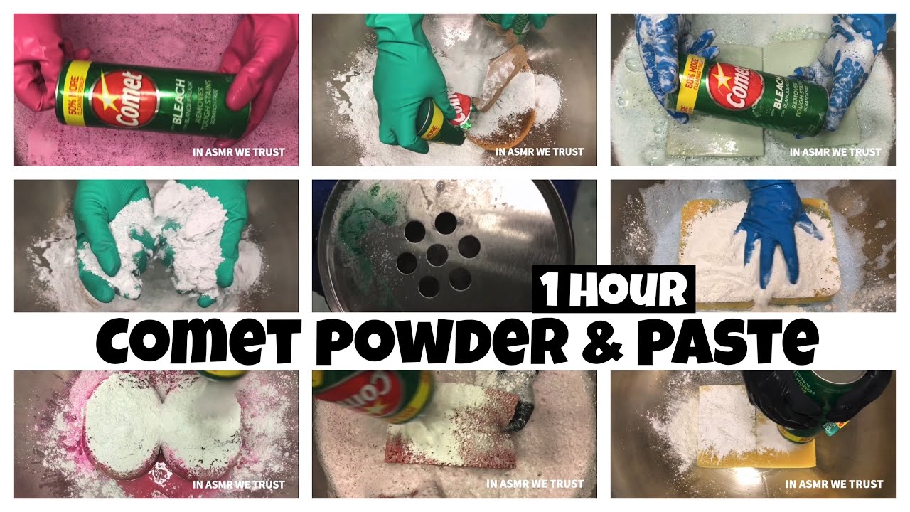 1 Hour of Comet Powder & Paste Compilation | ASMR Sponge Squeezing in ...