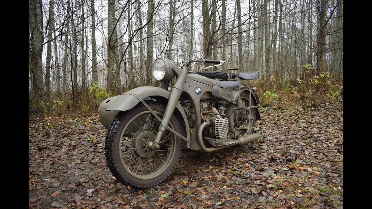 BMW, modell R12 med sidovagn, 1939, Tyskland - YouTube