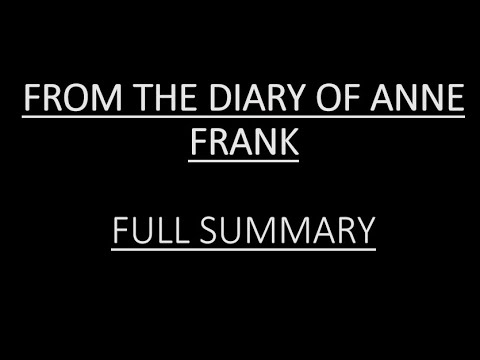 From the Diary of Anne Frank -Explanation & Summary | Class 10 English ...
