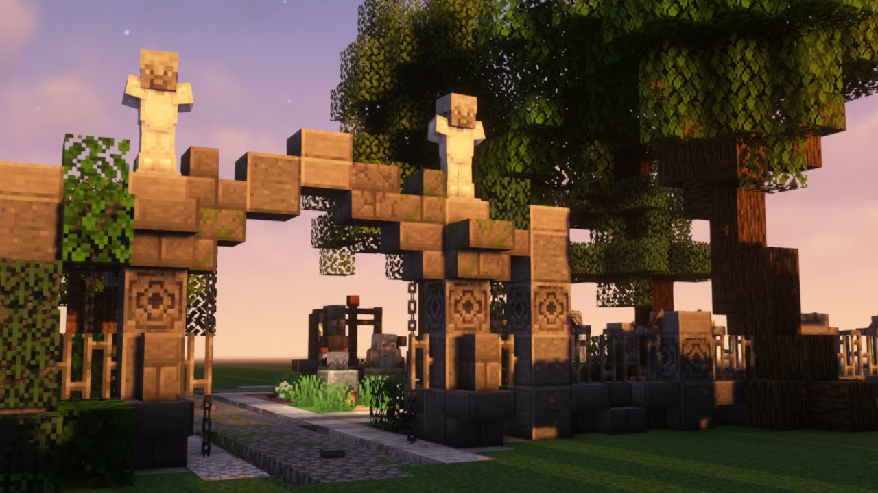 Einen Friedhof bauen in Minecraft 🌼 - YouTube