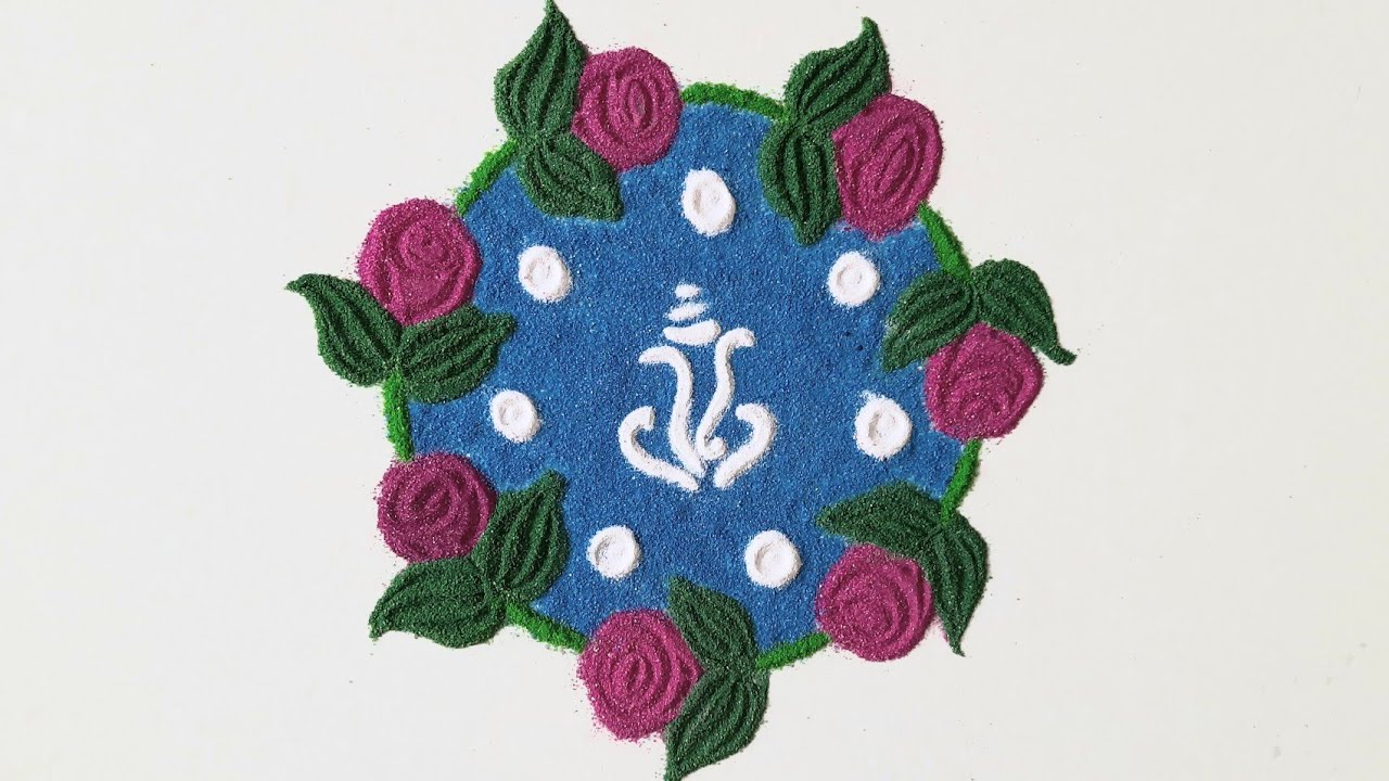 Easy Ganesha Rangoli by Pallavi Suryawanshi || Top Rangolis || Ganesha ...