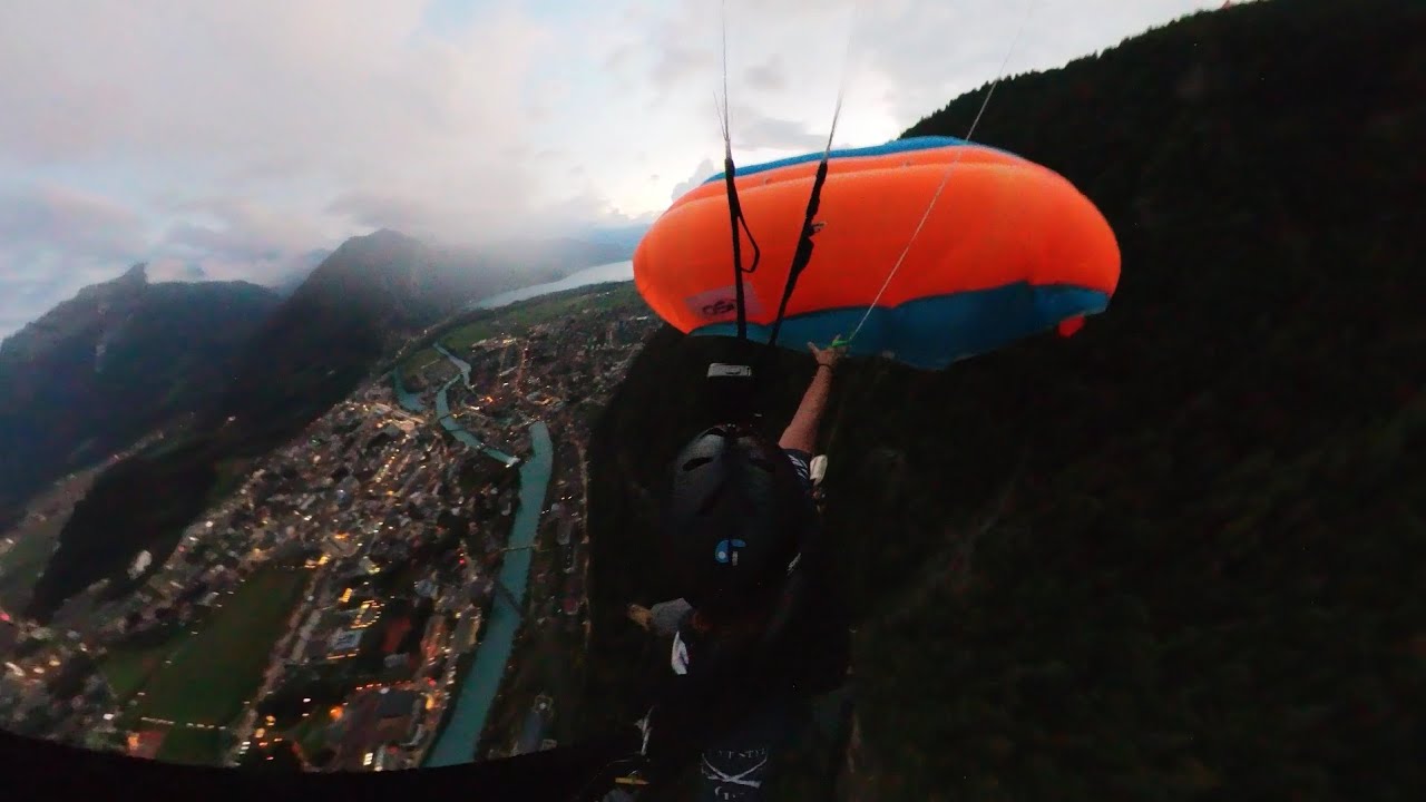 Harder Kulm base jump in Interlaken - YouTube