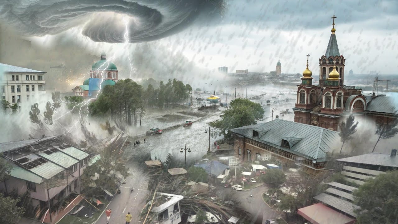 Russia now! Hurricane With 120 km/hr Winds SMASHES Omsk — Cars Flipped ...