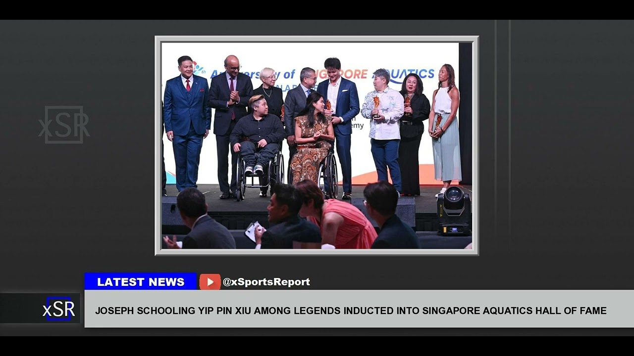 Joseph Schooling Yip Pin Xiu Among Legends Inducted Into Singapore Aquatics Hall Of Fame - YouTube