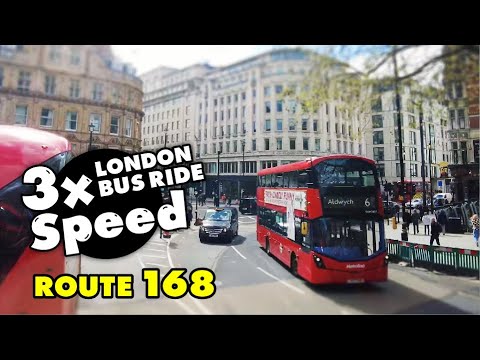 LONDON BUS RIDE 3x Speed, 168, Hampstead Heath to Old Kent Road, Tour ...