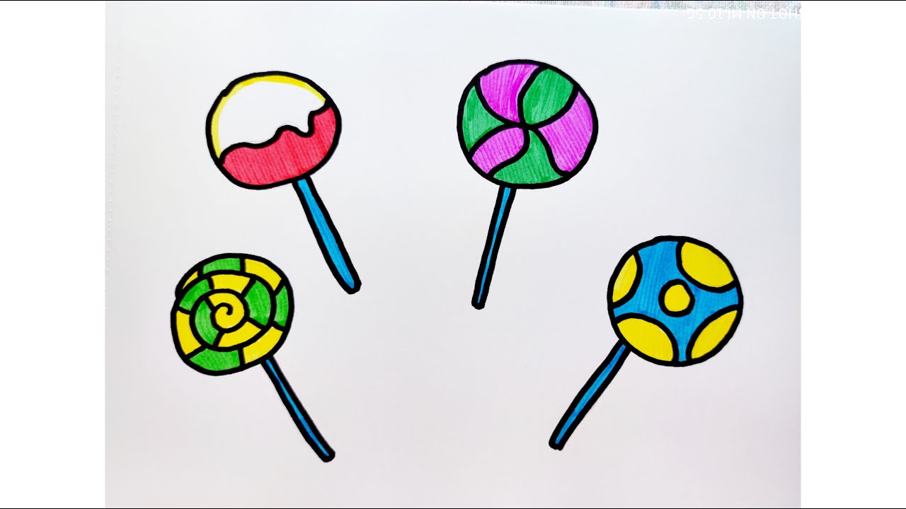 Lollipop Drawing || How to draw easy cute lollipop drawing - YouTube