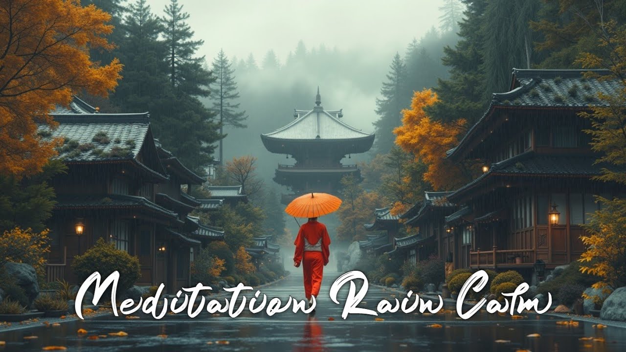 Asian Relaxing Flute Music Rain Ambience Calm Japanese Zen Music ...