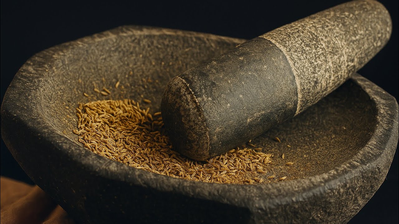 ASMR | Cumin Seeds Grinding in Traditional Stone Grinder - YouTube