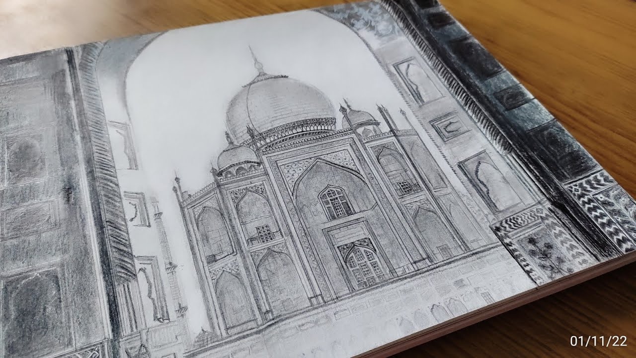 How to draw realistic TAJ MAHAL drawing (step by step)drawing for ...