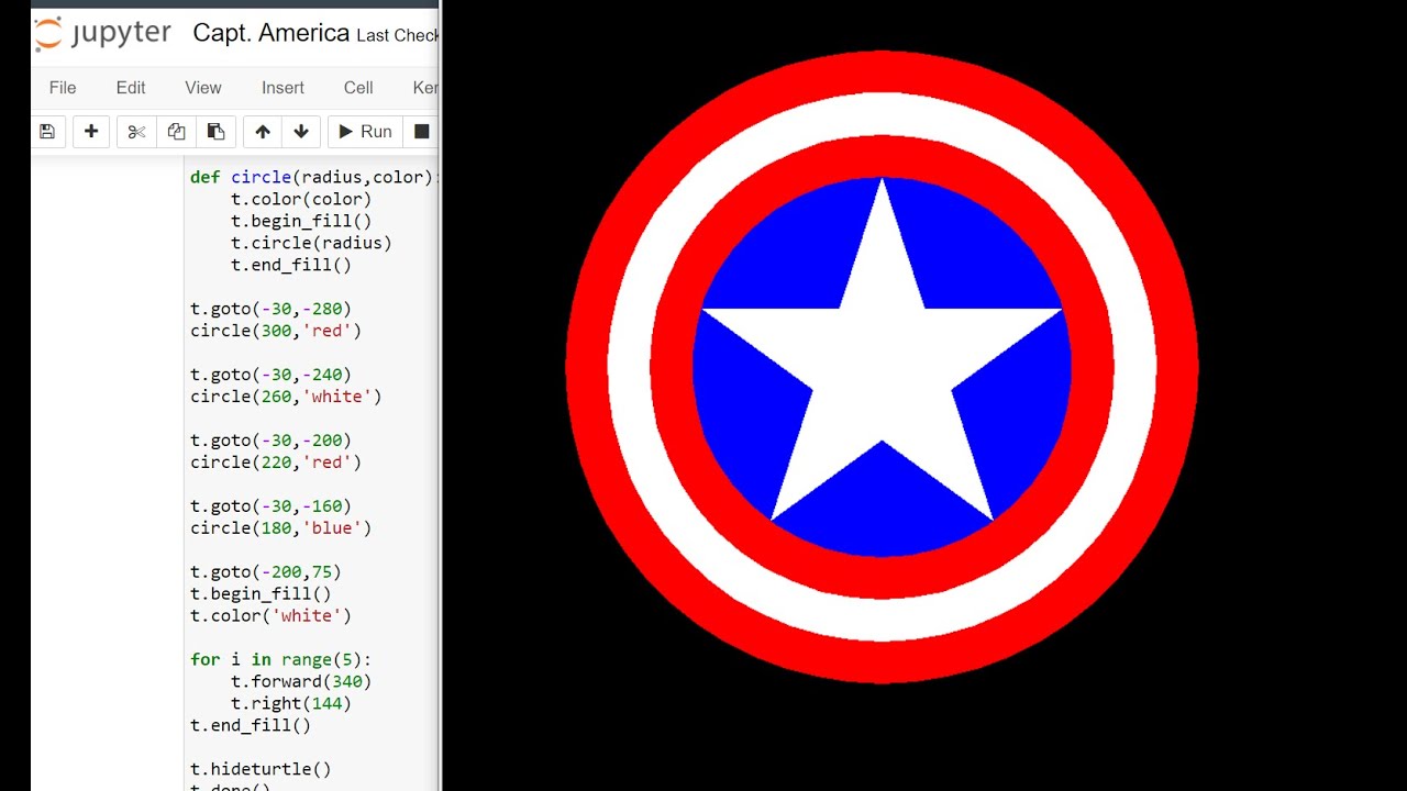 Capt. America Shield Using Python Codes || - YouTube