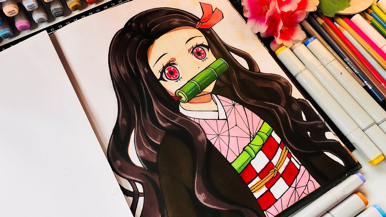 How to Draw Nezuko Kamado from Demon Slayer/Kimetsu no Yaiba | Step by ...