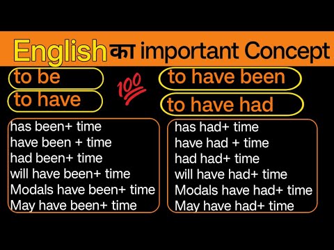 TO BE, TO Have Been, TO Have, TO Have Had || to be और to have verbs का ...