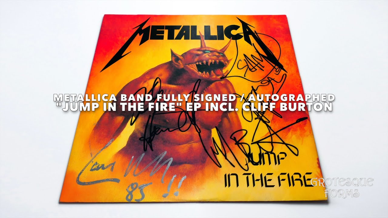 Metallica Band Fully Signed / Autographed "Jump in the Fire" EP incl ...