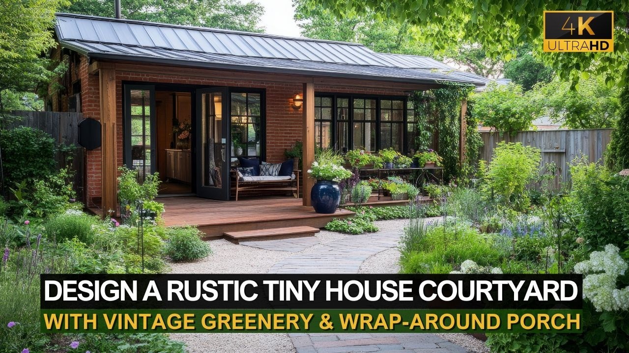 Design a Rustic Tiny House Courtyard with Vintage Greenery & Wrap ...