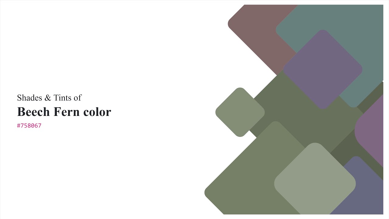Shades & Tints of Beech Fern color #758067 A Warm Green color #68715b ...