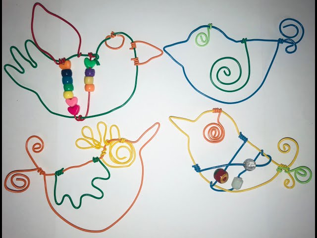 Wire Art Projects For Kids Set Of Two Little Wire Sculptures, 'luck
