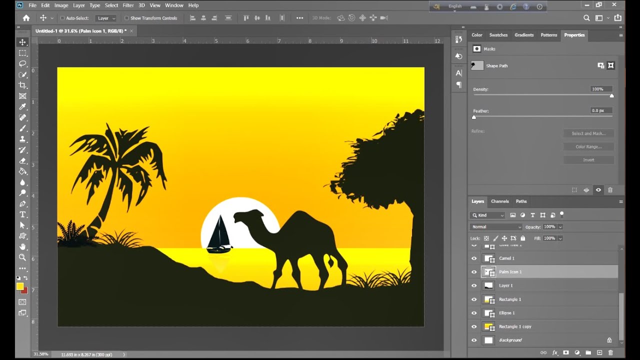 Photoshop Landscape Tutorial : Easy Landscape design | Brush Tool ...