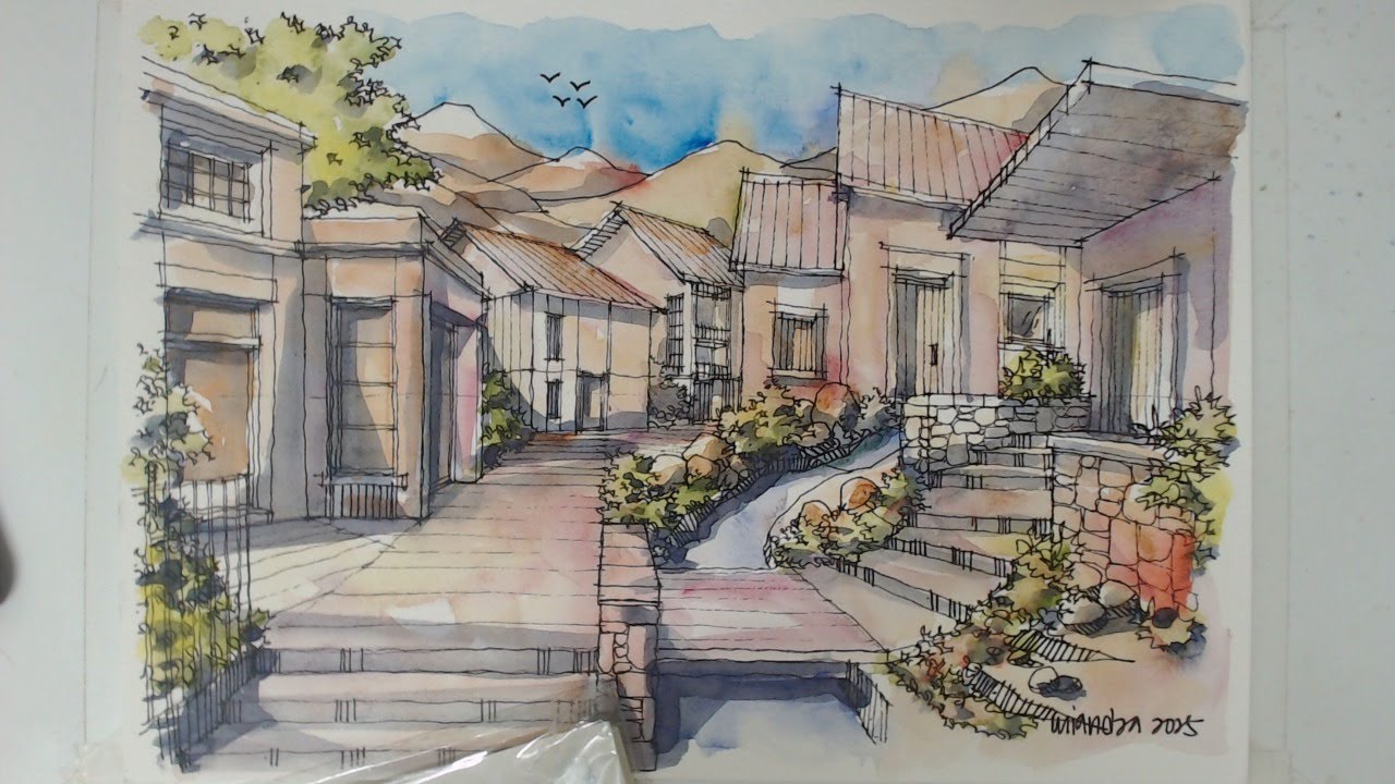 One and two point perspective drawing (multi point perspective) - YouTube