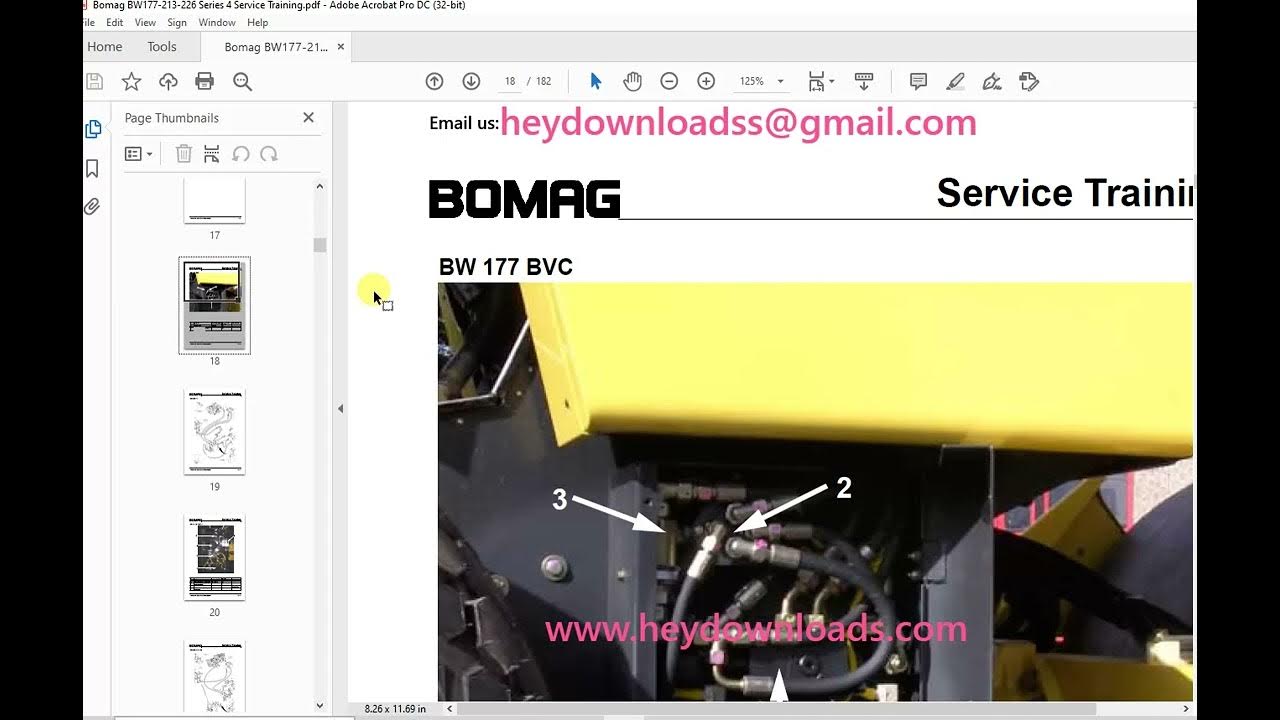 Bomag BW 177 213 226 BVC Single drum roller - 4 Service Training Manual 00809994 - YouTube
