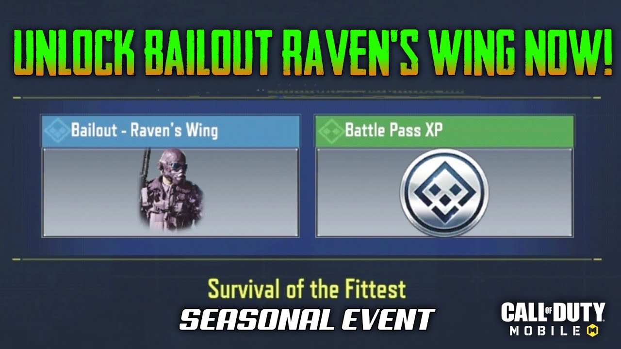 HOW TO UNLOCK/GET BAILOUT- RAVEN'S WING COD MOBILE | SURVIVAL OF THE ...