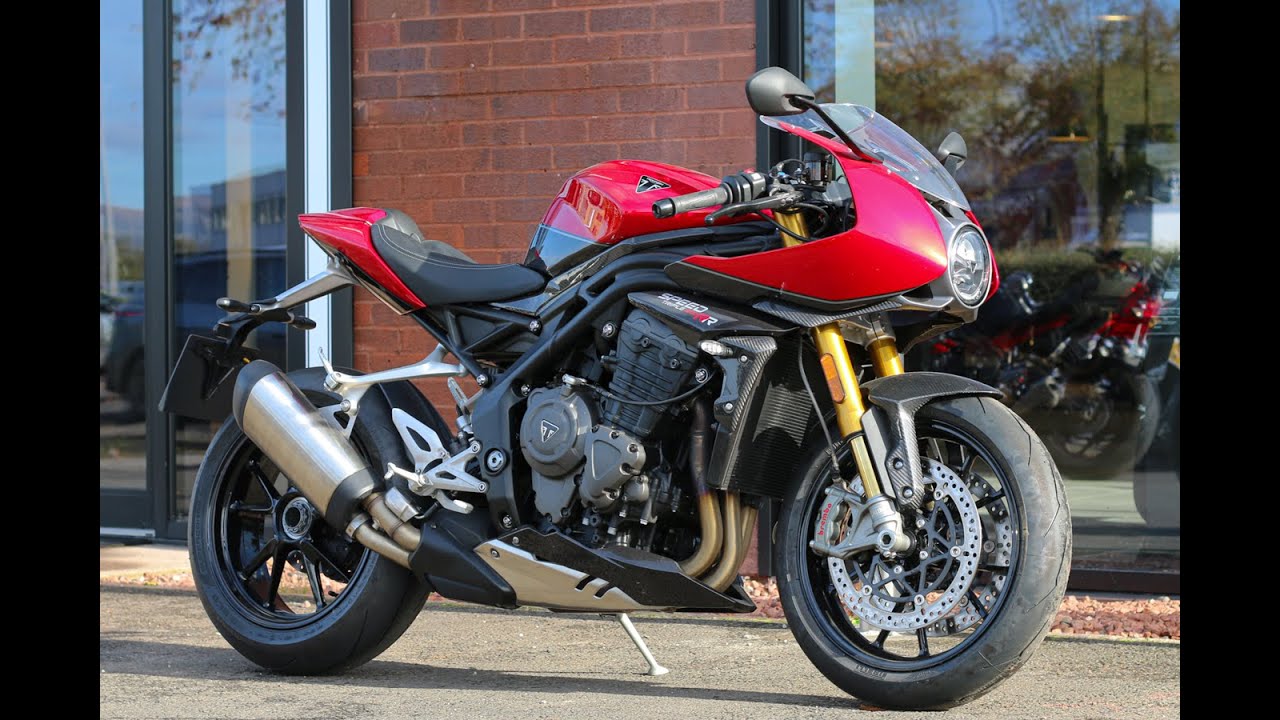2021 Triumph Speed Triple 1200 RR in Red Hopper Storm Grey - YouTube