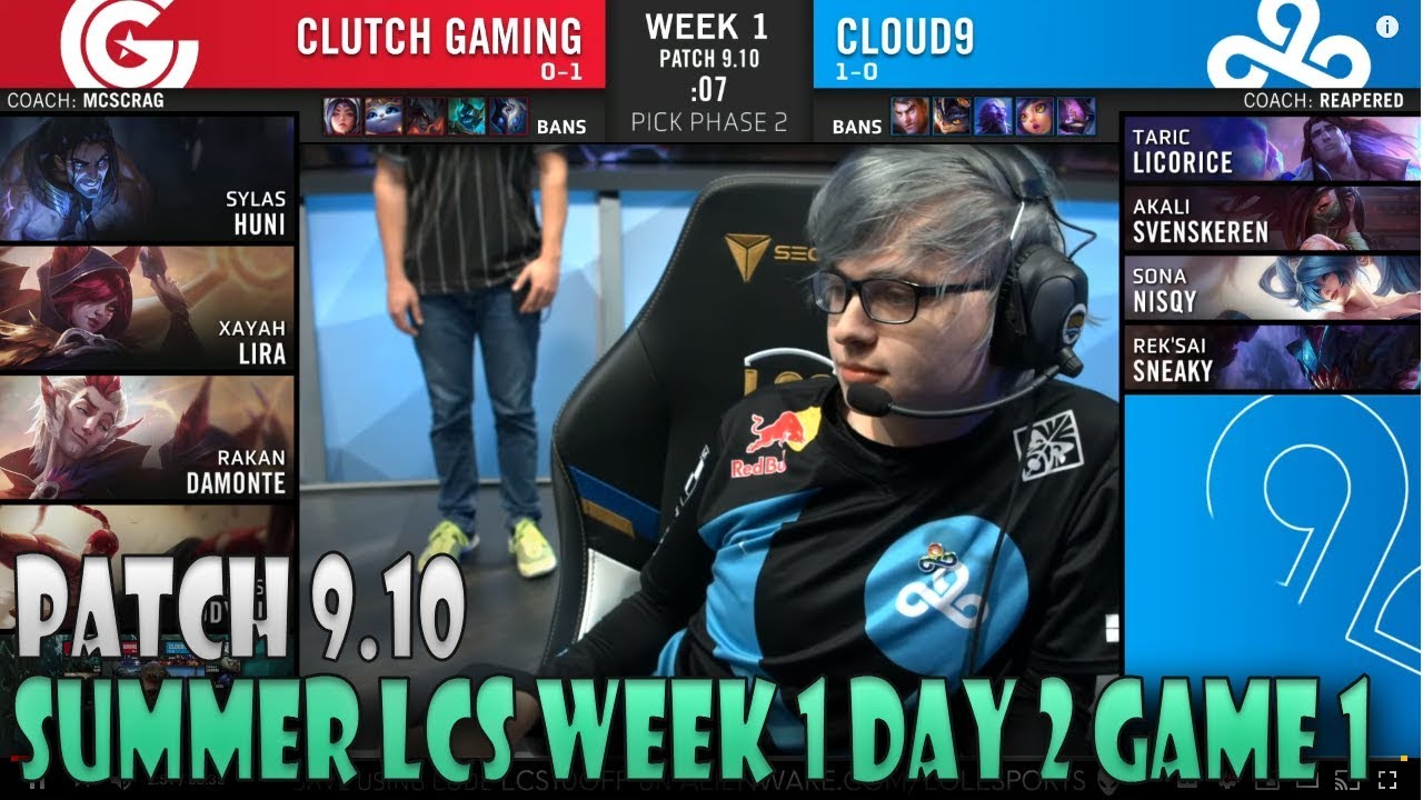 CG vs C9 Game 1 | W1D2 S9 LCS Summer 2019 | Clutch Gaming vs Cloud 9 ...