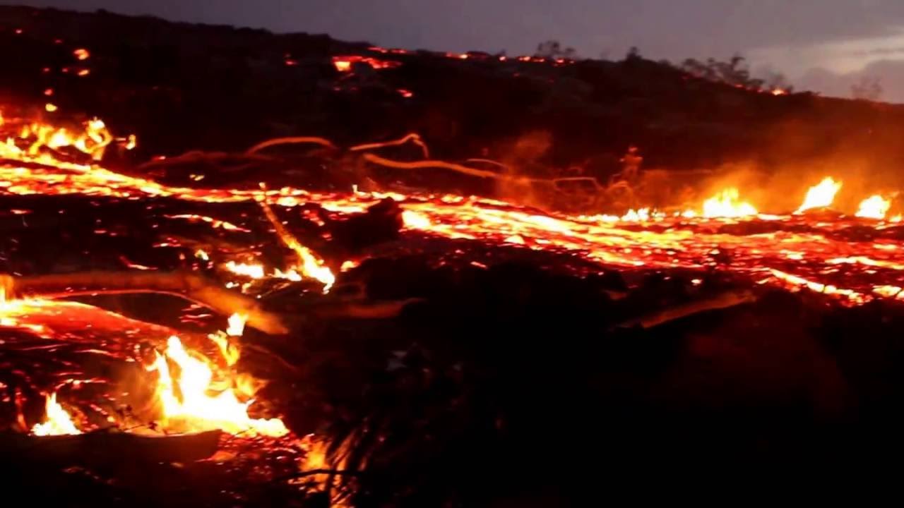Lava engulf's forest - YouTube