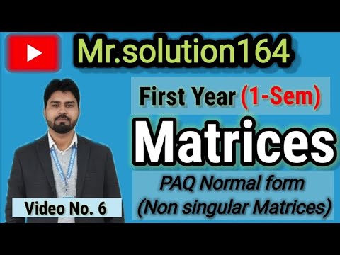 PAQ Normal form ( Non singular matrices) 🔥#youtube #rank - YouTube