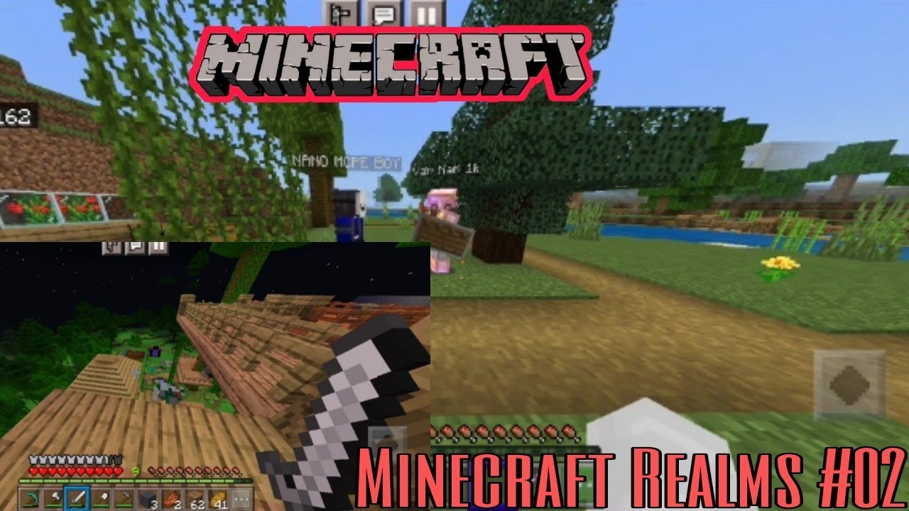 my Realm Minecraft Pe #02មកដើរមើលផ្ទះភូមិយើង - YouTube
