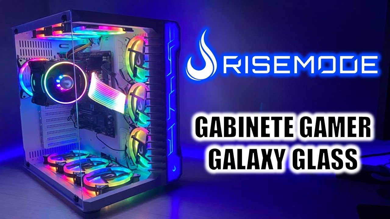 Gabinete Gamer Rise Mode Galaxy Glass, Mid Tower, Lateral e Frontal em ...
