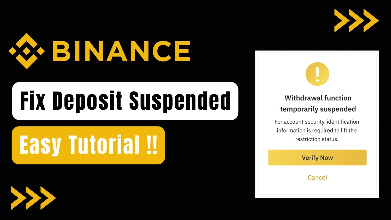 How To Fix Binance Deposit Suspended ! (2023) EASY STEPS - YouTube