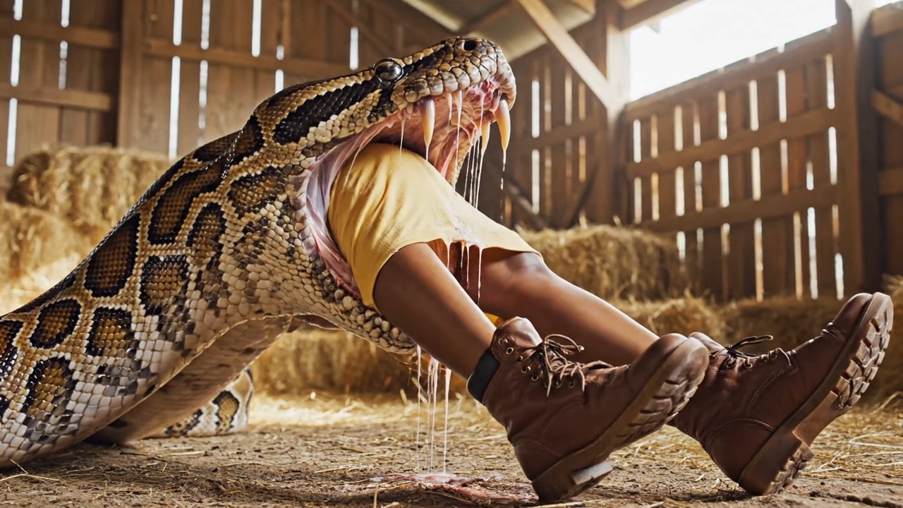 Giant Reticulated Python Attacks Pregnant Woman in Barn: Animal Control ...