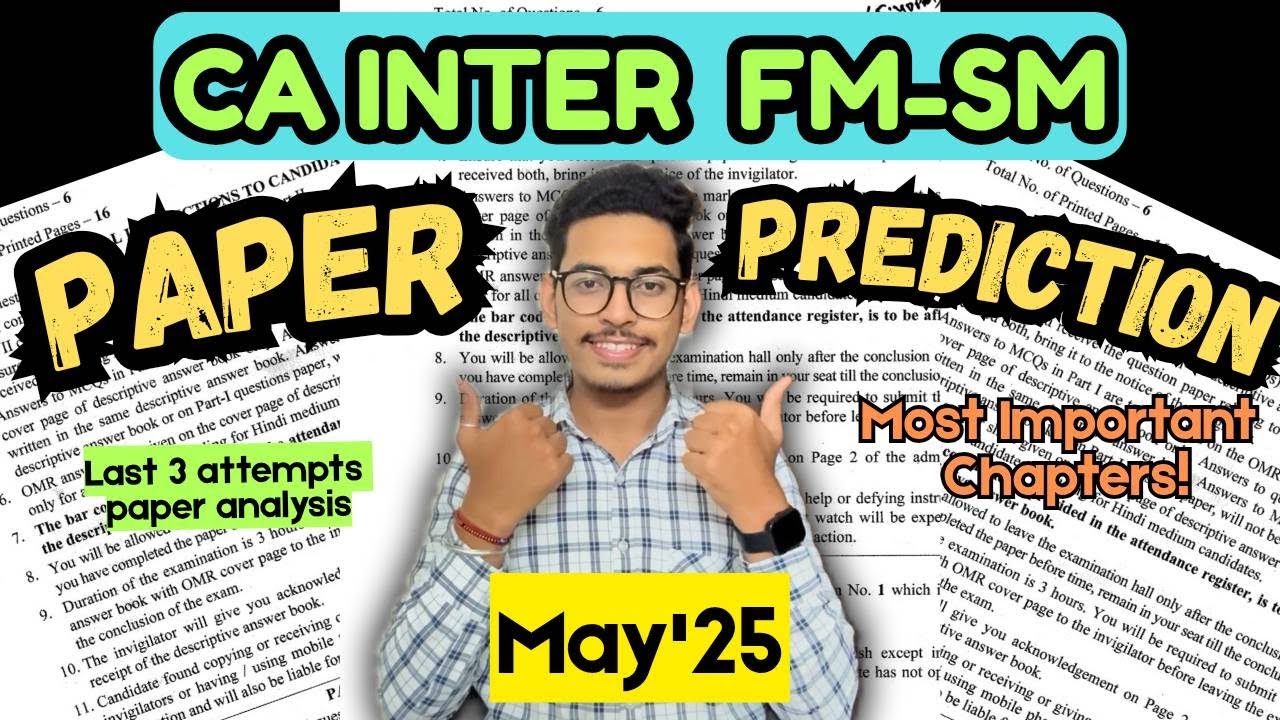 CA Intermediate May 25 Paper Prediction FM SM | CA Inter FM SM ...