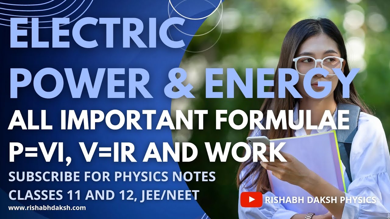 Current Electricity : Electrical Power and Energy | Important Formulas ...