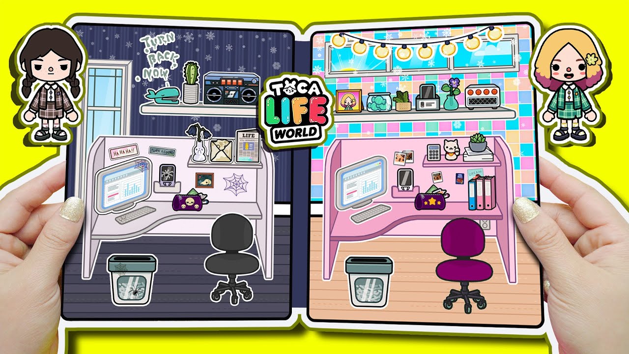 Toca Life World quiet book #23 Wednesday And Enid In Office - YouTube