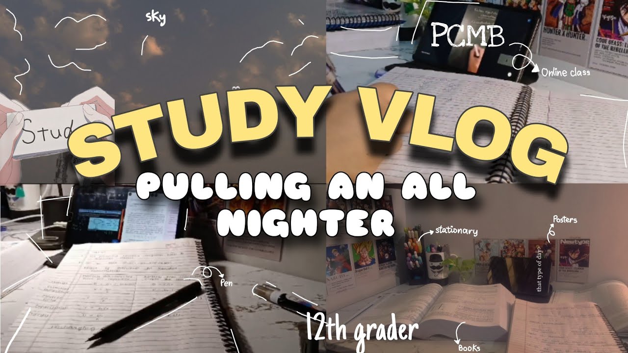 PRODUCTIVE STUDY VLOG CLASS 12TH ^•^ 🎀|| pulling an all nighter as a ...
