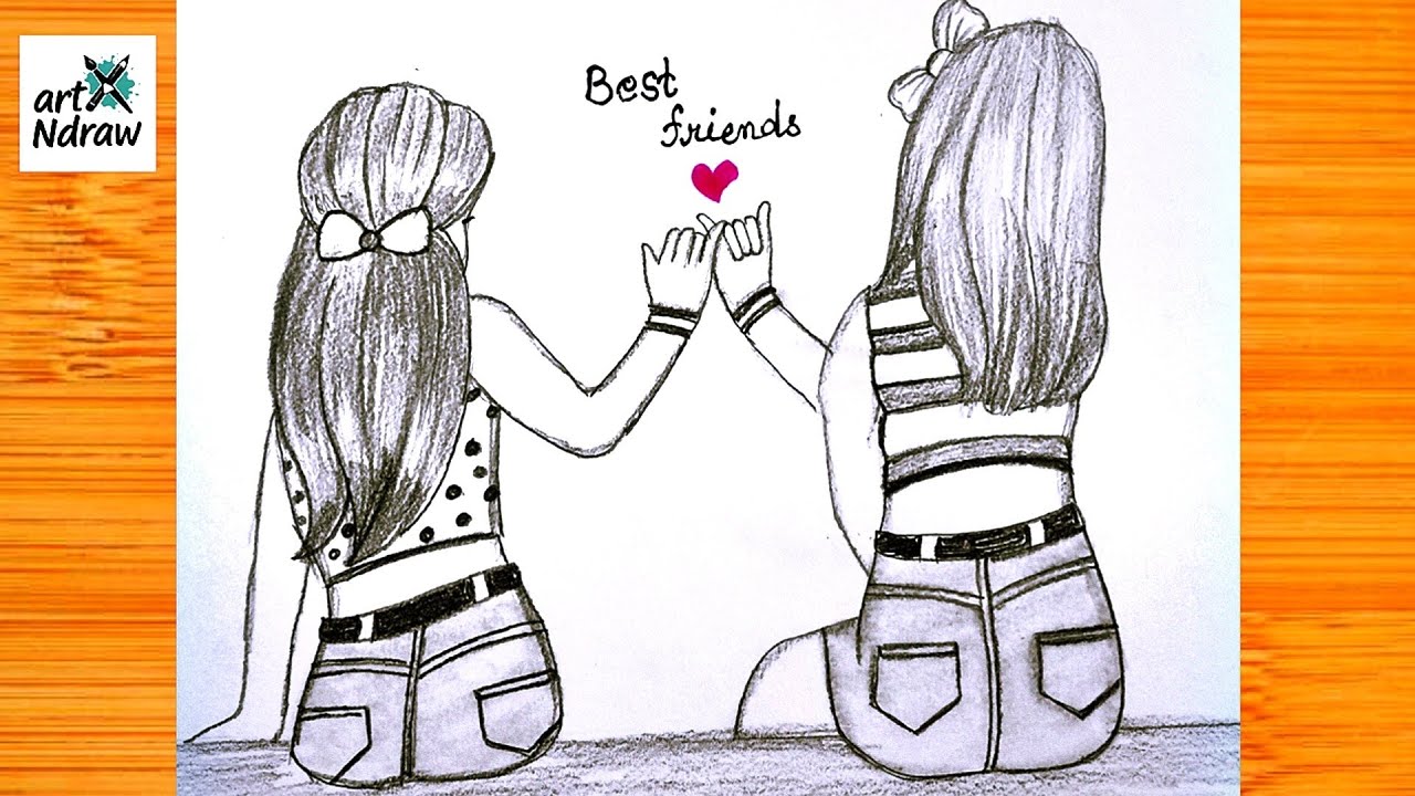 How to Draw Best Friends Easy | Pencil Sketch Step by Step - YouTube