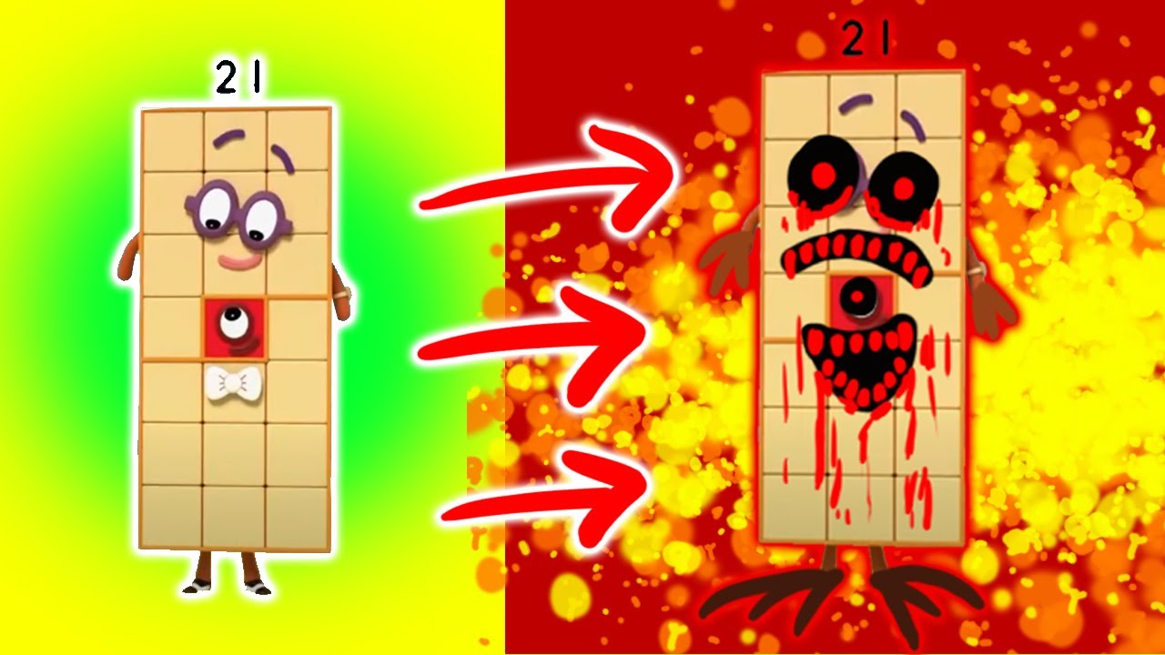 Numberblocks 21 as Horror Version fan made edit - YouTube