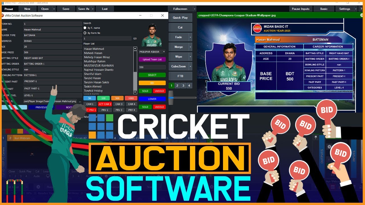 🏏 vMix Cricket Auction Software | vMix Auction Software | Auction App ...