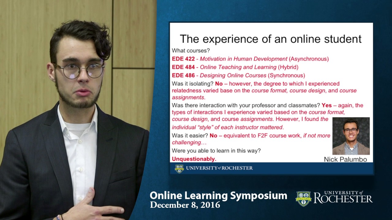 First Hand Experiences with Online Learning at UR, Nicholas Palumbo ...