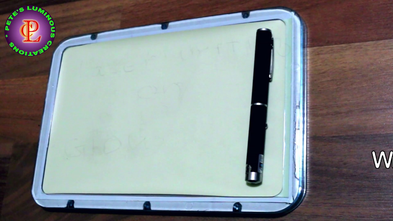 Glowing in the Dark Hacks - Laser Light Writing on Glow Sticker Board ...