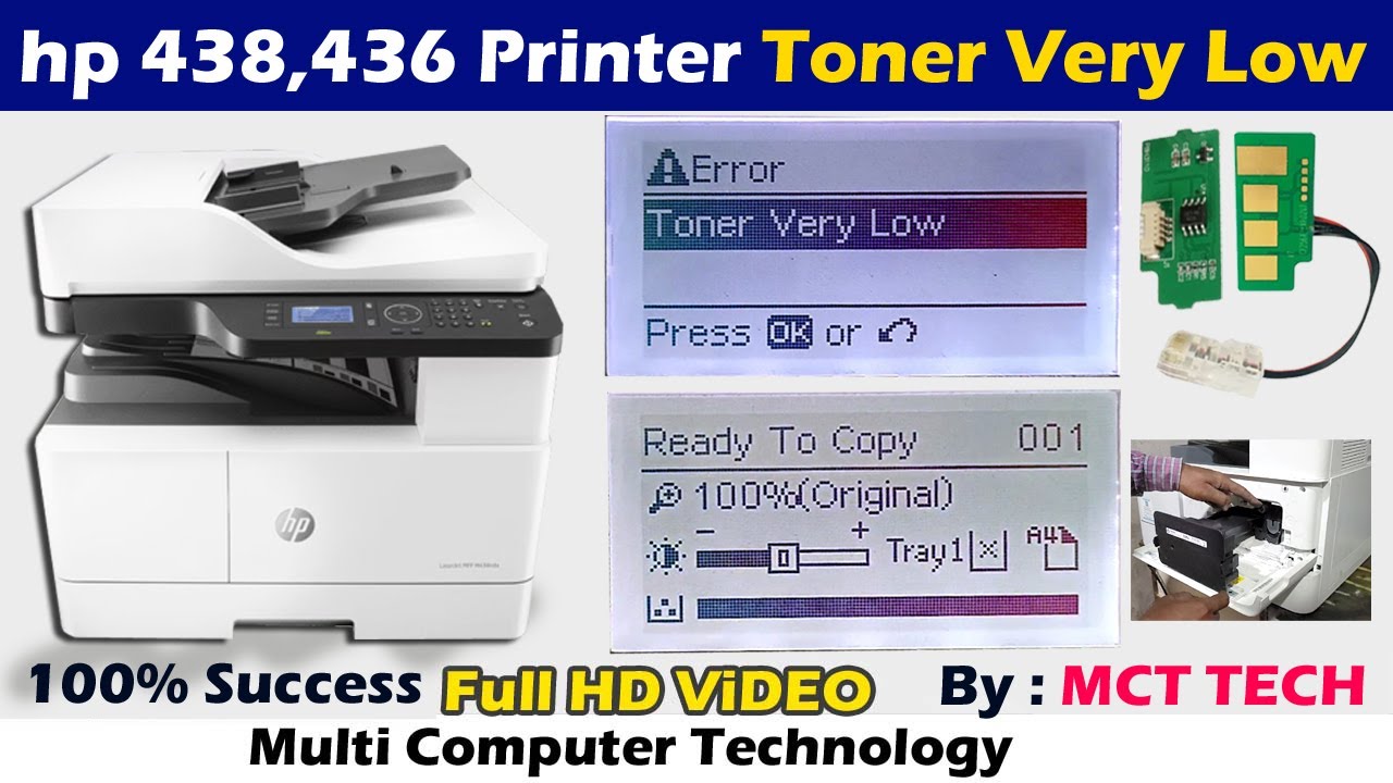 hp 438nda MFP436 nda printer chip very Low cartidge replace new ...