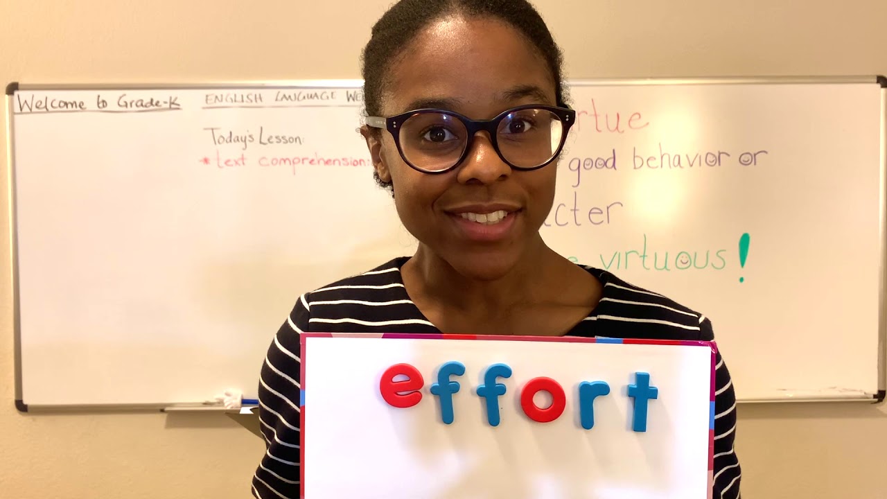 💪 Effort & Working Hard | Grade-K English Week 1 Day 3 📚 - YouTube