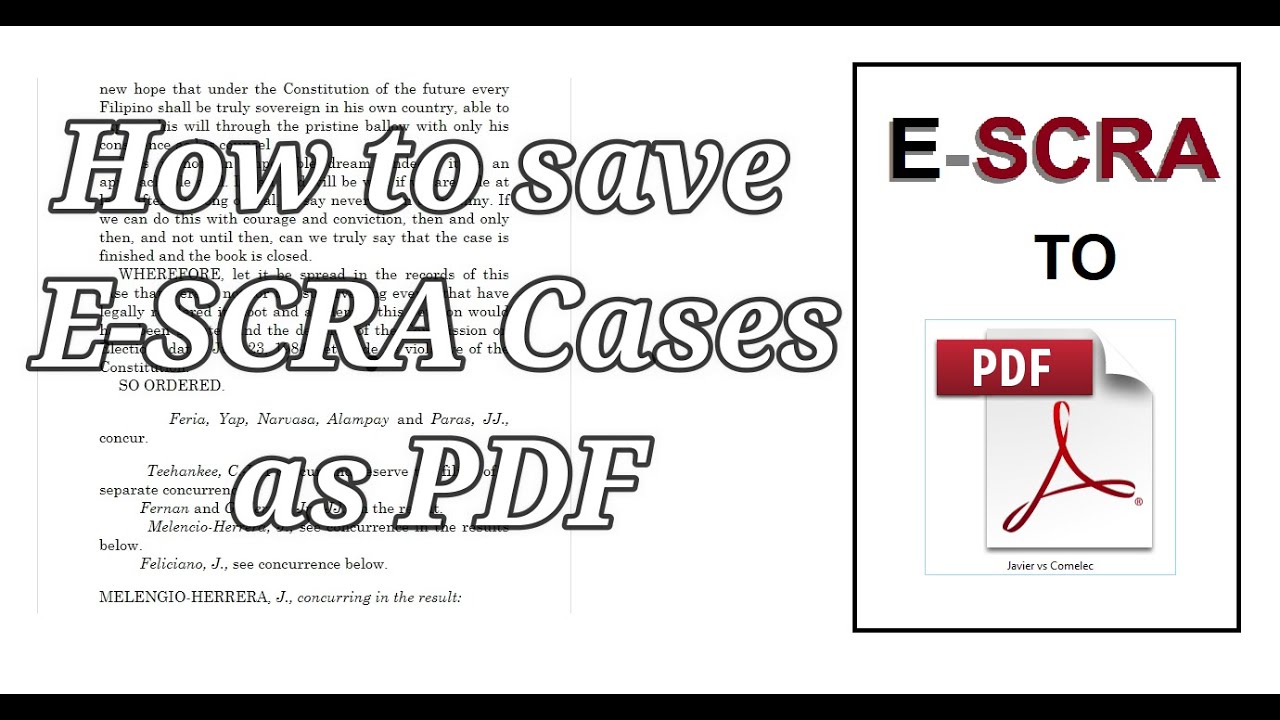 How to save E-SCRA cases as PDF - YouTube